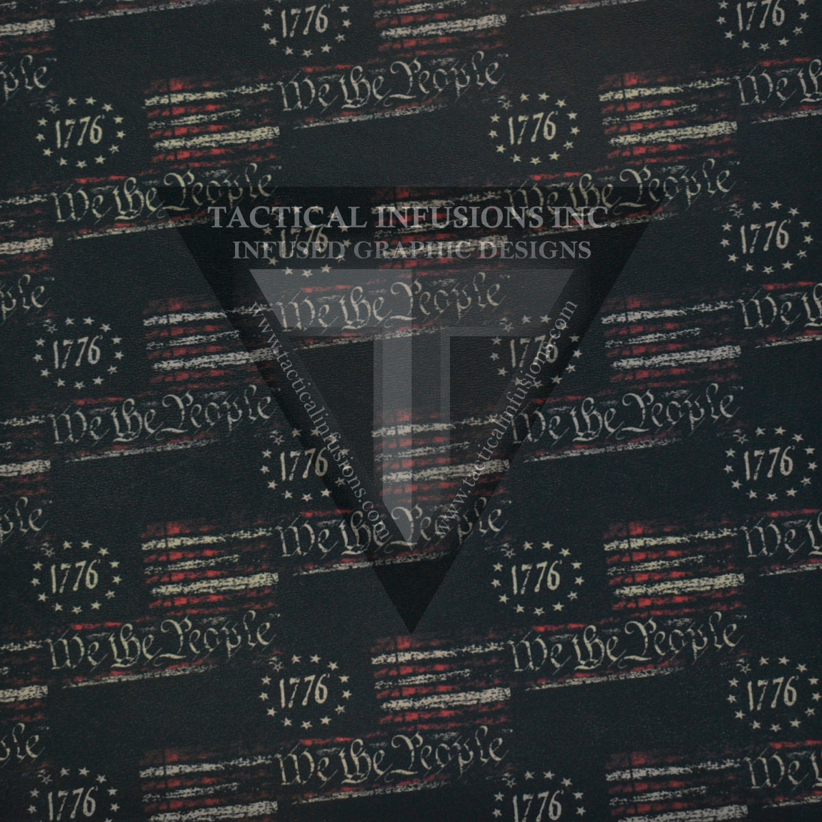 1776 We the People American Flag Pattern on Light Grey .080