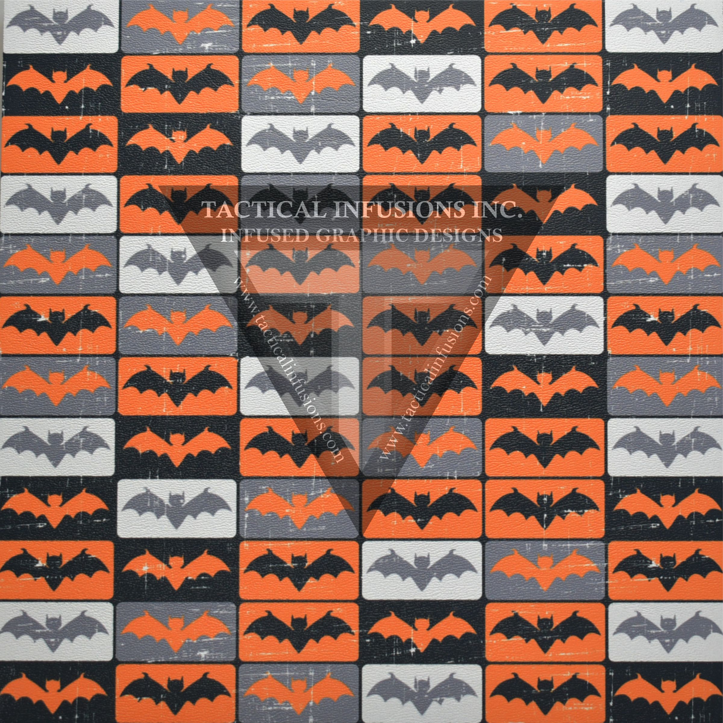 Halloween Bat Grid Pattern on White .080"