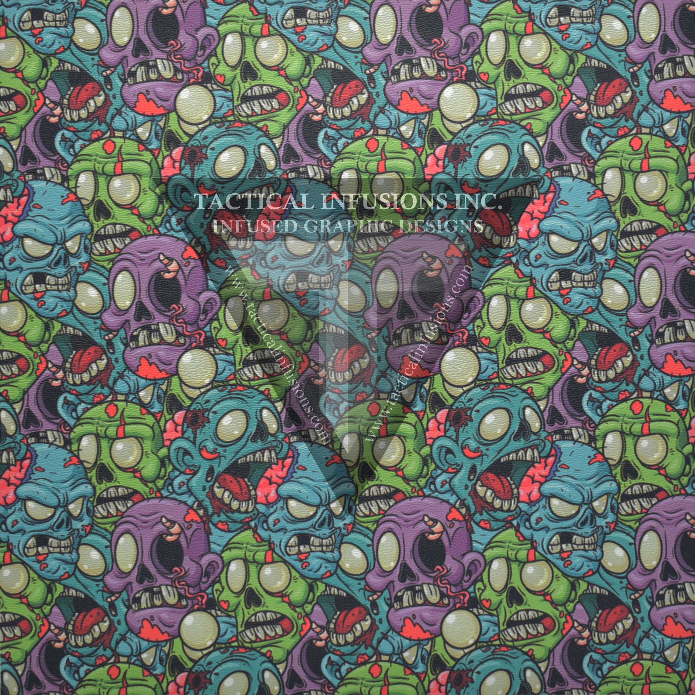 Halloween Zombie Pattern on White .080"