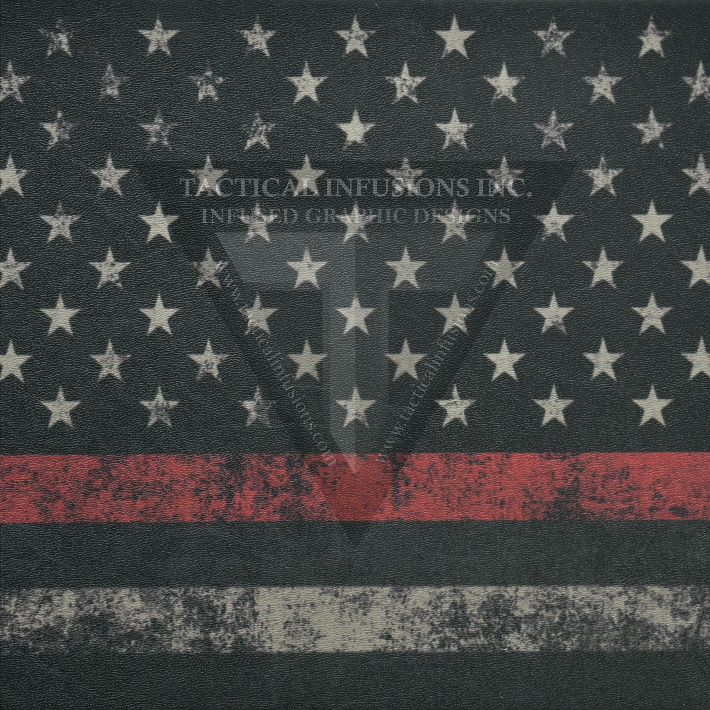 Full Star Thin Red Line on Light Grey .080"